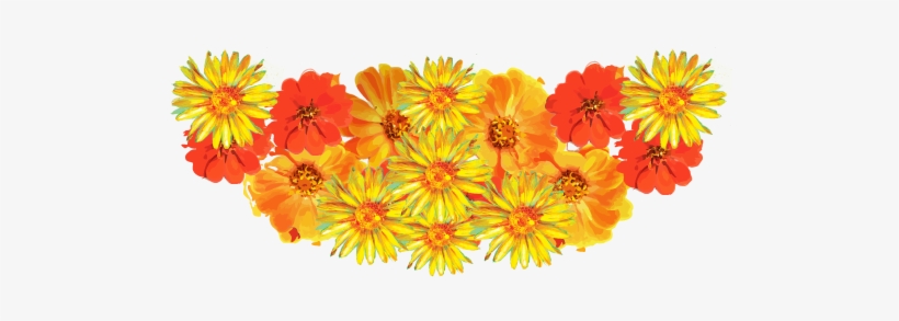Flowers - Flowers On The Bottom Png - 585x252 PNG Download - PNGkit