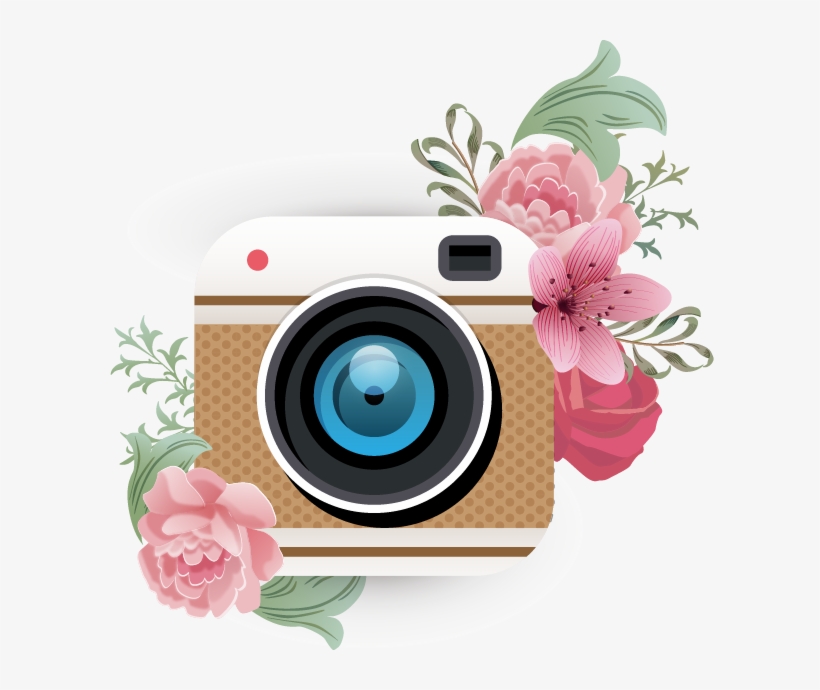 Download Transparent Photography Vector Camera - Camera With Flowers ...