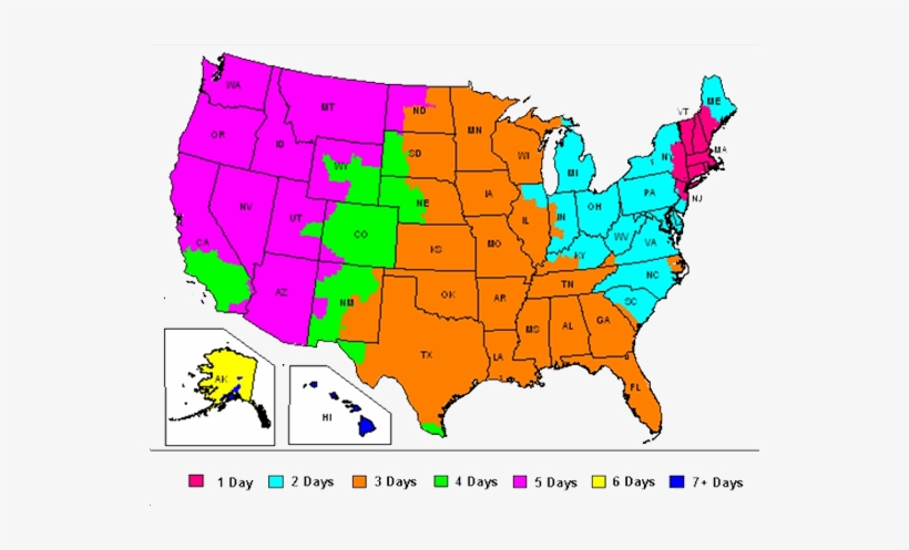 Business Days In Transit From - Fedex Ground Map From Nyc - 550x417 PNG ...