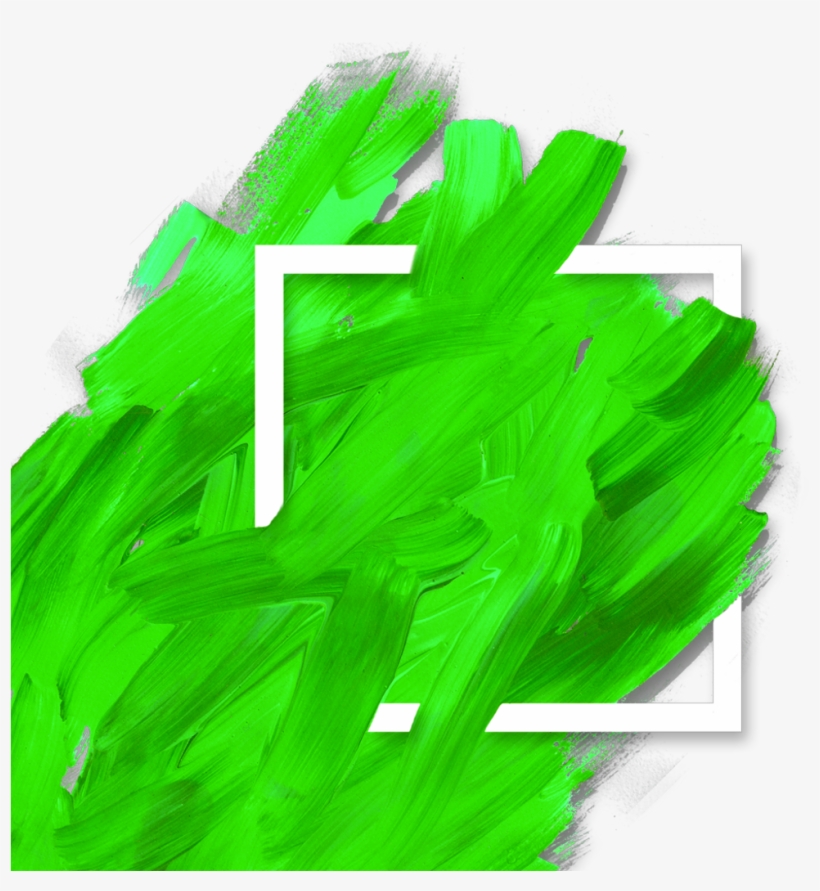 Ftestickers Background Watercolor Frame Green - Paint Stroke Png Orange ...