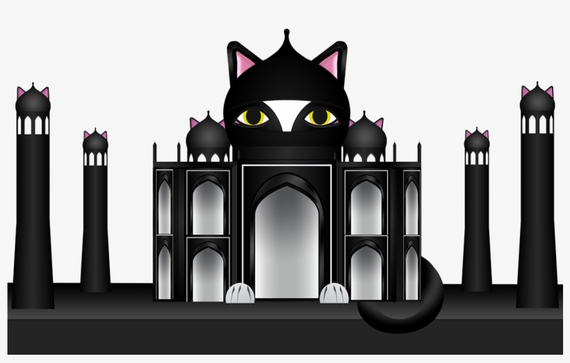 While Visiting The Taj Mahal, Like Many A Cat, Ninjacat - Black Cat ...