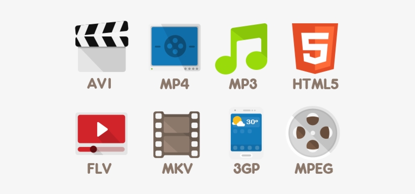 Convert 500 Video/audio Formats - Video And Audio Formats - 568x351 PNG ...