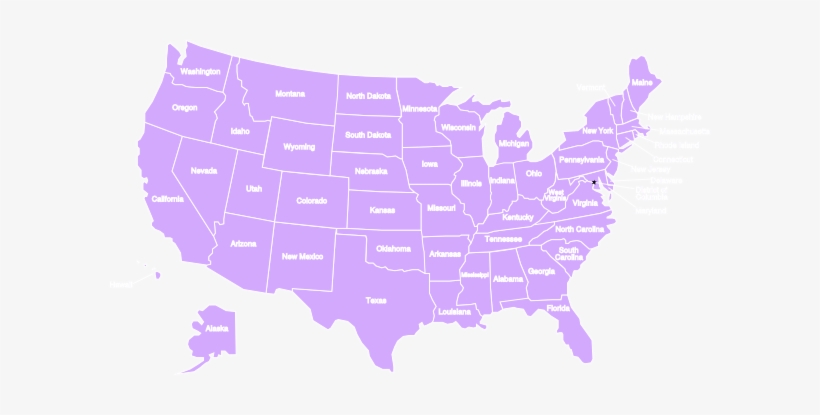 United States Clipart Color - United States Map Purple - 600x335 PNG ...