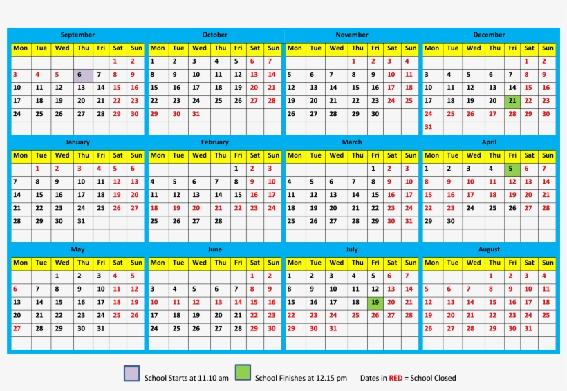 Calendar 2018-2019 - 2019 Calendar Png Transparent - 6237x4027 PNG ...