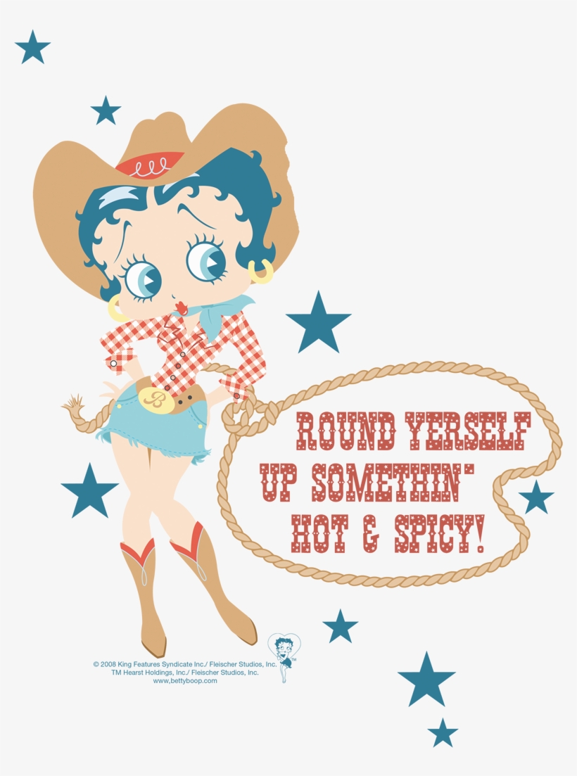 Betty Boop Hot And Spicy Cowgirl Juniors T-shirt - Betty Boop Magnet ...