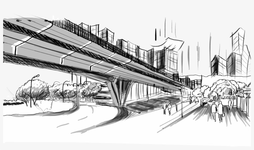 28 Collection Of Fly Over Bridge Drawing - Flyover Drawing - 3508x2480 ...