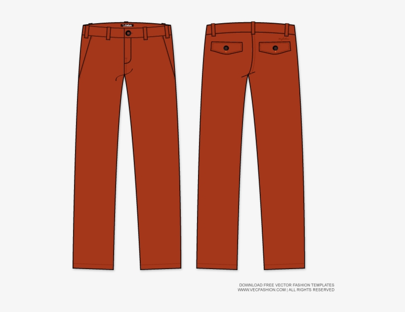 Mens Chino Template With Flat Front Flats - Chinos Technical Drawing ...