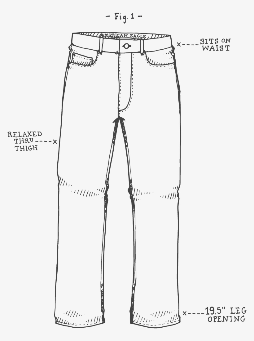The Bootcut Jean Is A Classic - Drawing - 940x1104 PNG Download - PNGkit