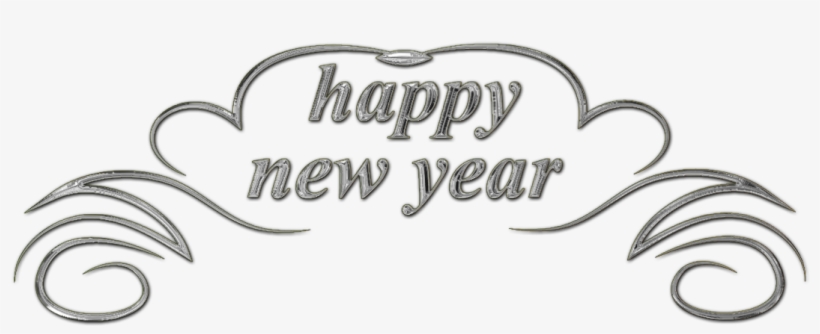 Happy New Year Text 2 - New Year Rangoli 2018 - 1107x449 PNG Download ...