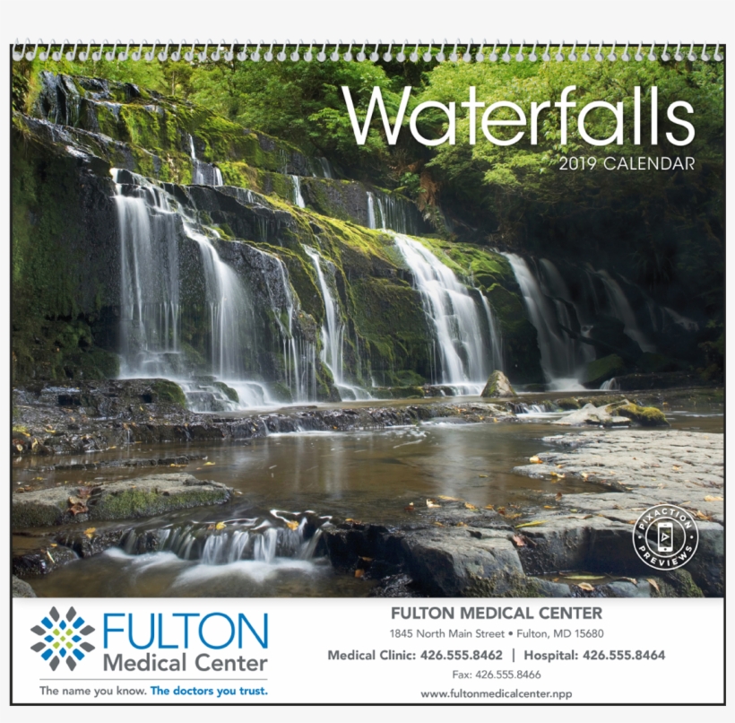 Picture Of Waterfalls Wall Calendar - 1200x1200 PNG Download - PNGkit