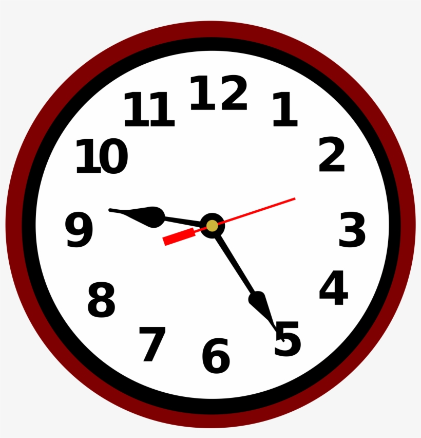 Clock Clip Art Black And White - 1 45pm On Clock - 2400x2380 PNG ...