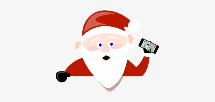 Santa Claus - Santa On The Phone Clipart - 394x310 PNG Download - PNGkit