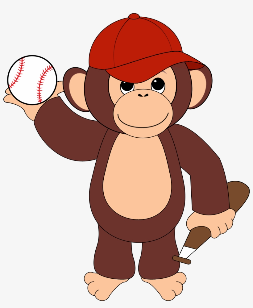 Monkey Scratching Back Clipart - Monkey Playing Baseball Clipart ...