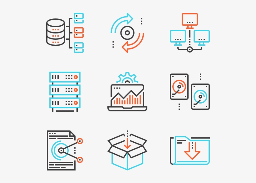 Download Transparent Data Organization And Management - Cloud And Data Management Icons - PNGkit