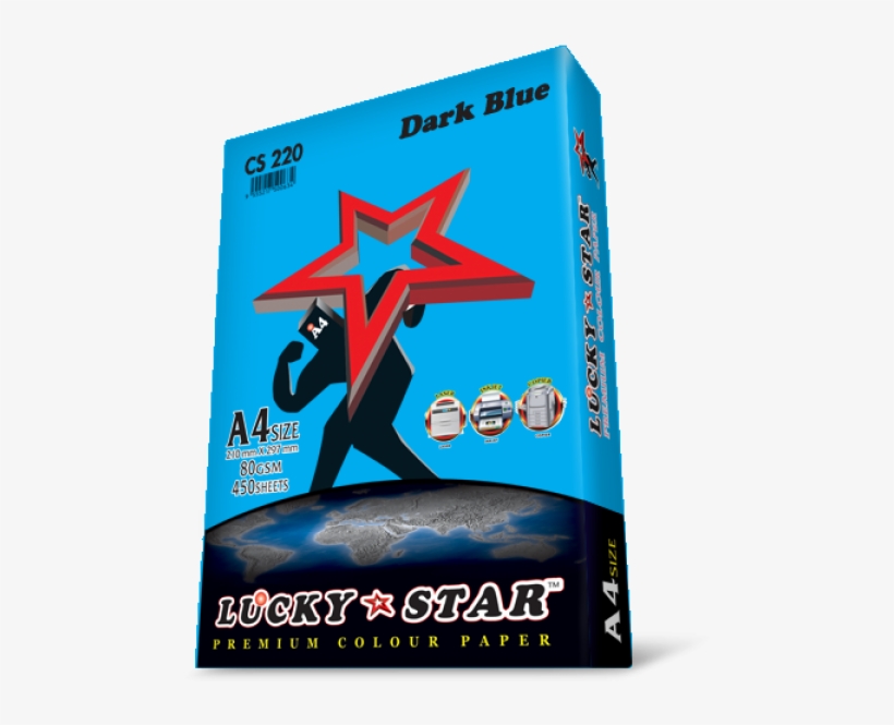 Download Transparent A4 80gsm Luckystar Colour Paper Cs 220 Dark Blue ...
