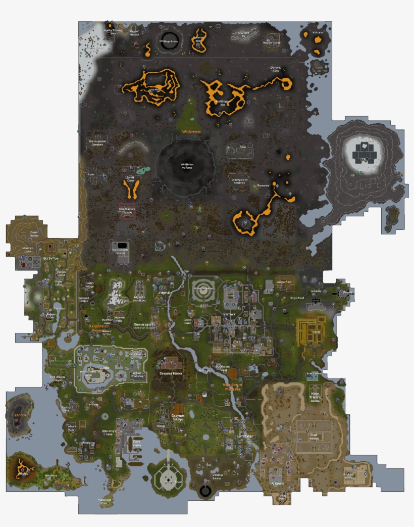 Free World - Runescape Wilderness Map - 2300x2798 PNG Download - PNGkit