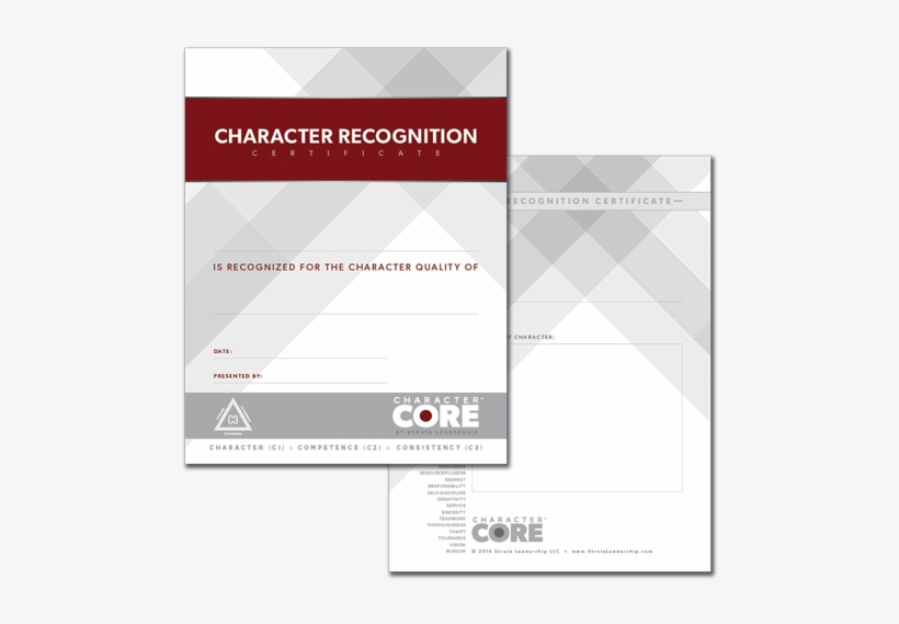 Character Recognition Certificate - Strata Leadership - 500x500 PNG ...
