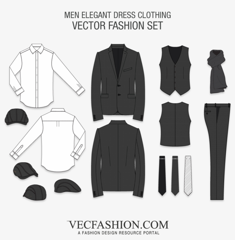 Men Dress Clothing Vector Set - Dress Shirt - 1000x1000 PNG Download ...
