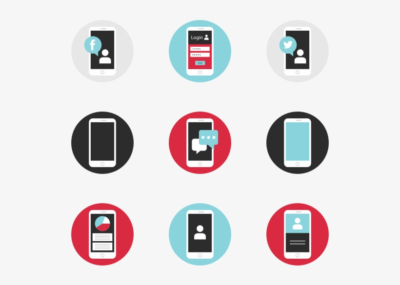Mobile Wireframes - Mobile Icon Set Png - 600x564 PNG Download - PNGkit