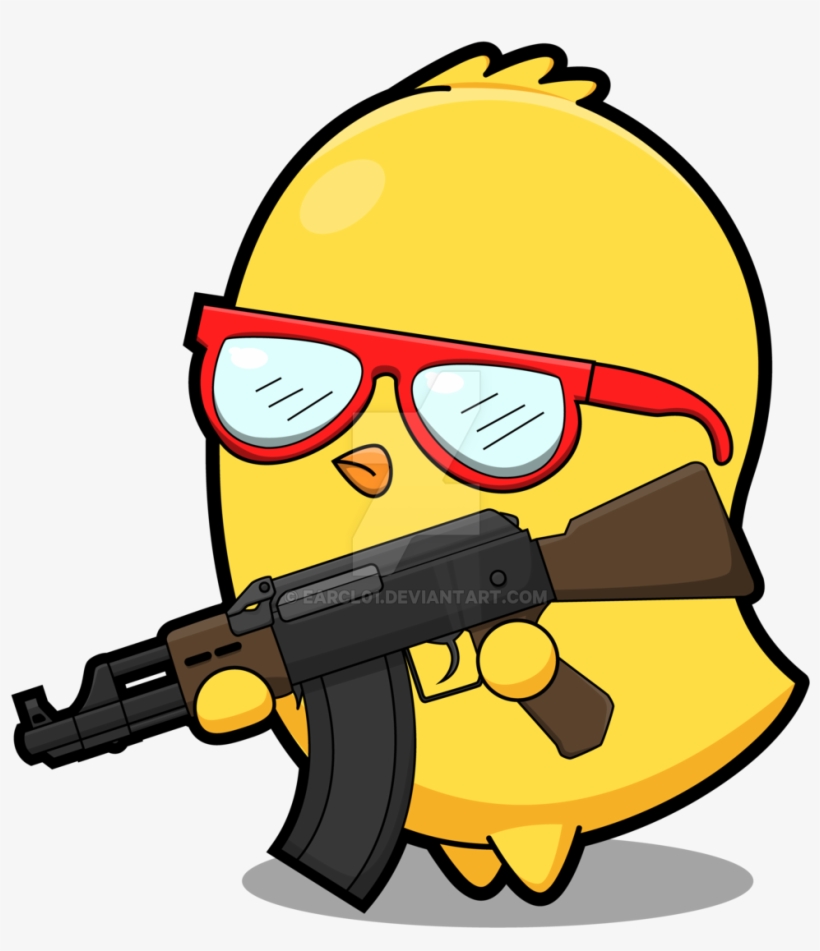 Chicken By Earcl01-d64v1q9 - Chicken With Gun Cartoon - 1024x1134 PNG ...