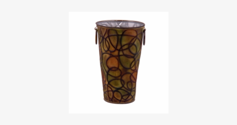 25" Colored Embossed French Flower Bucket With Ring - Atabaque ...