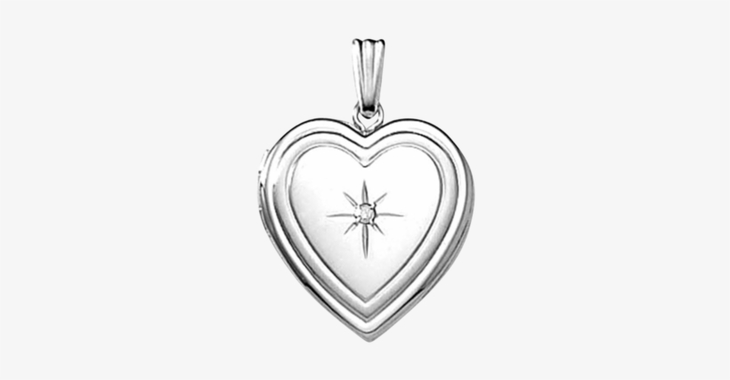 Border Design Gold Heart Locket - 14k White Gold And Diamond Heart ...