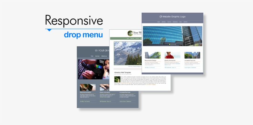 Website Templates Png Banner Black And White - Rwd Menu - 555x360 PNG ...