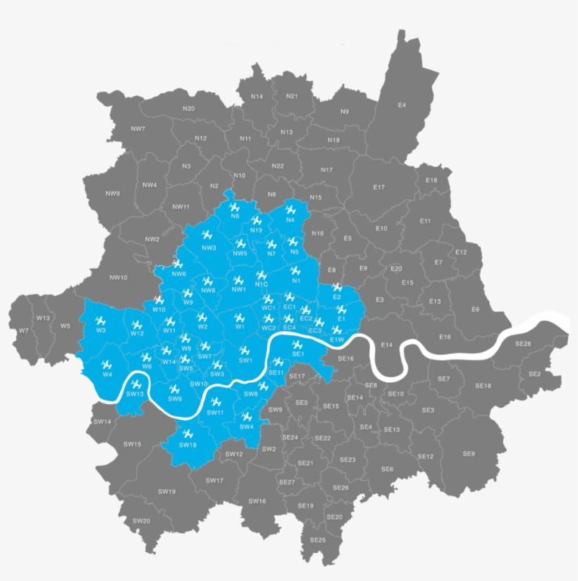 02 London Postcodes 5 Map - 1000x947 PNG Download - PNGkit
