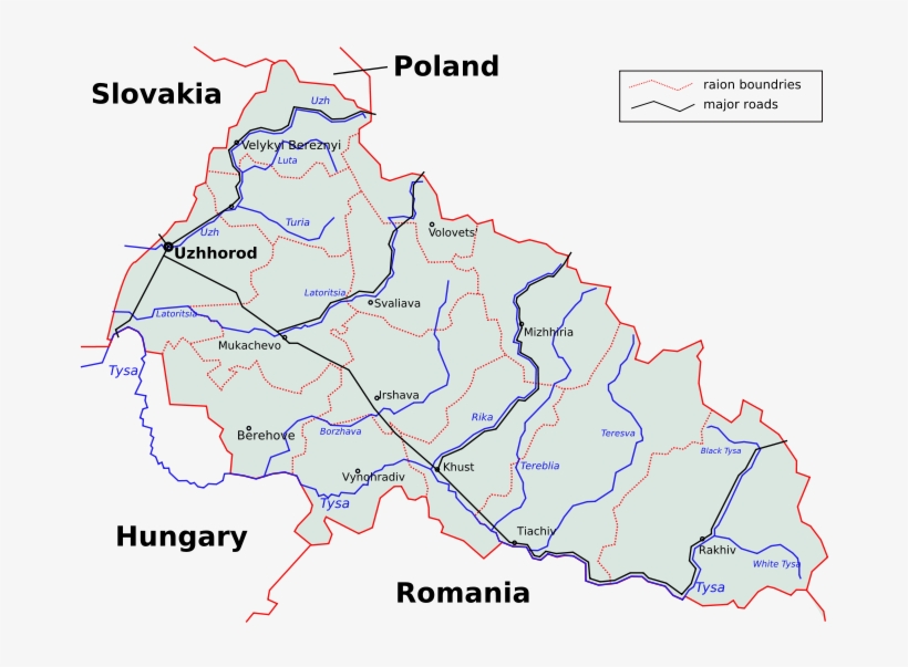 Subcarpathia Ukraine Districts En - Zakarpattia Oblast - 695x525 PNG ...