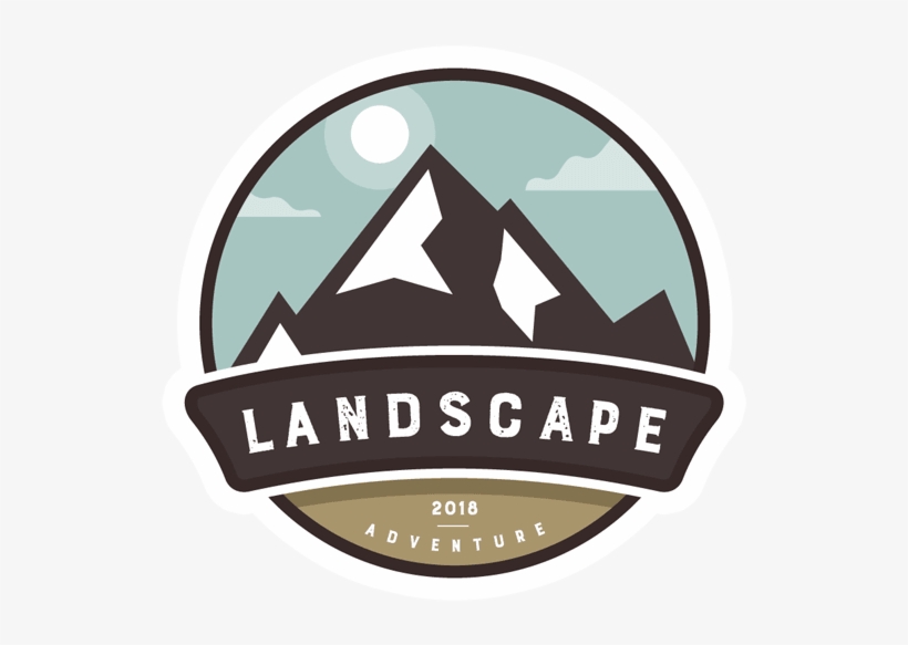 Landscape Adventure Sticker - Emblem - 528x528 PNG Download - PNGkit
