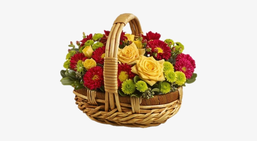 Basket Of Flowers - 445x378 PNG Download - PNGkit