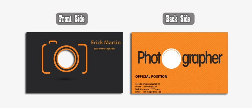 Download Transparent Photographer Visiting Card Design - Photographer ...