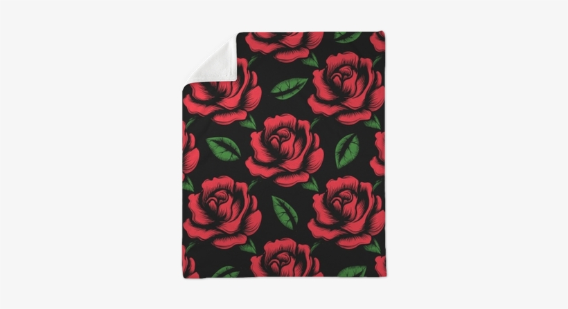 Red Rose Flower Seamless Pattern With Green Leaves - Roses Pattern ...