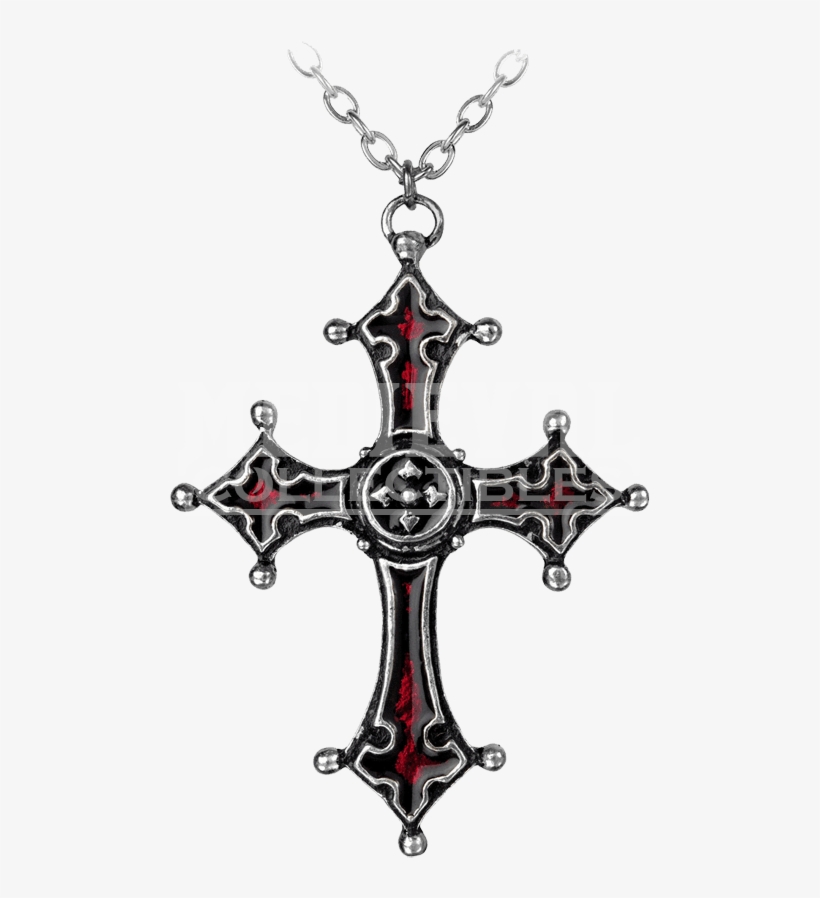 Noctis Cross Pendant - Mens Gothic Chain Necklace - 850x850 PNG ...
