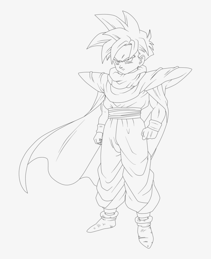 Cell Drawing Gohan - Line Art - 858x932 PNG Download - PNGkit