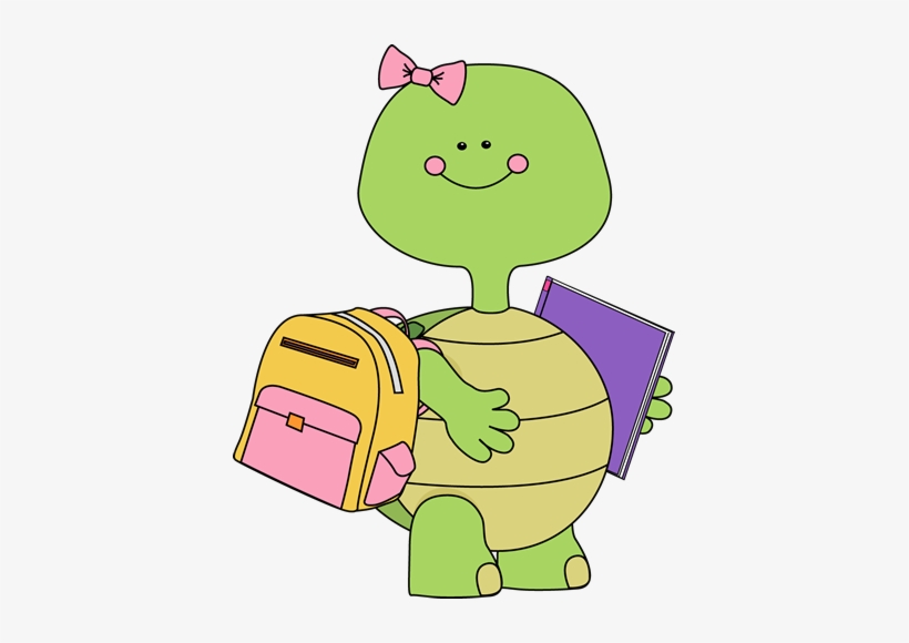 Cute Turtle Clipart - Back To School Turtle - 399x500 PNG Download - PNGkit