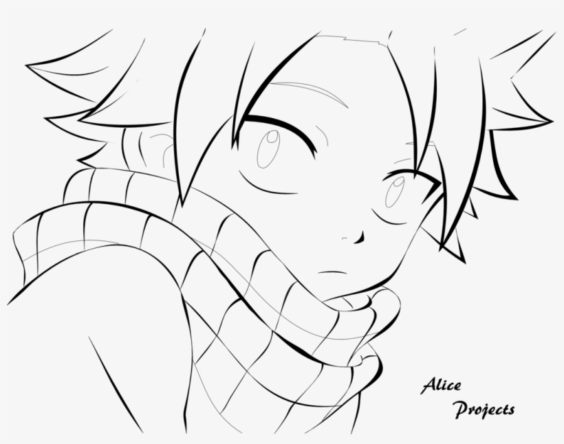 Natsu Drawing Dragneel - Line Art - 1024x758 PNG Download - PNGkit