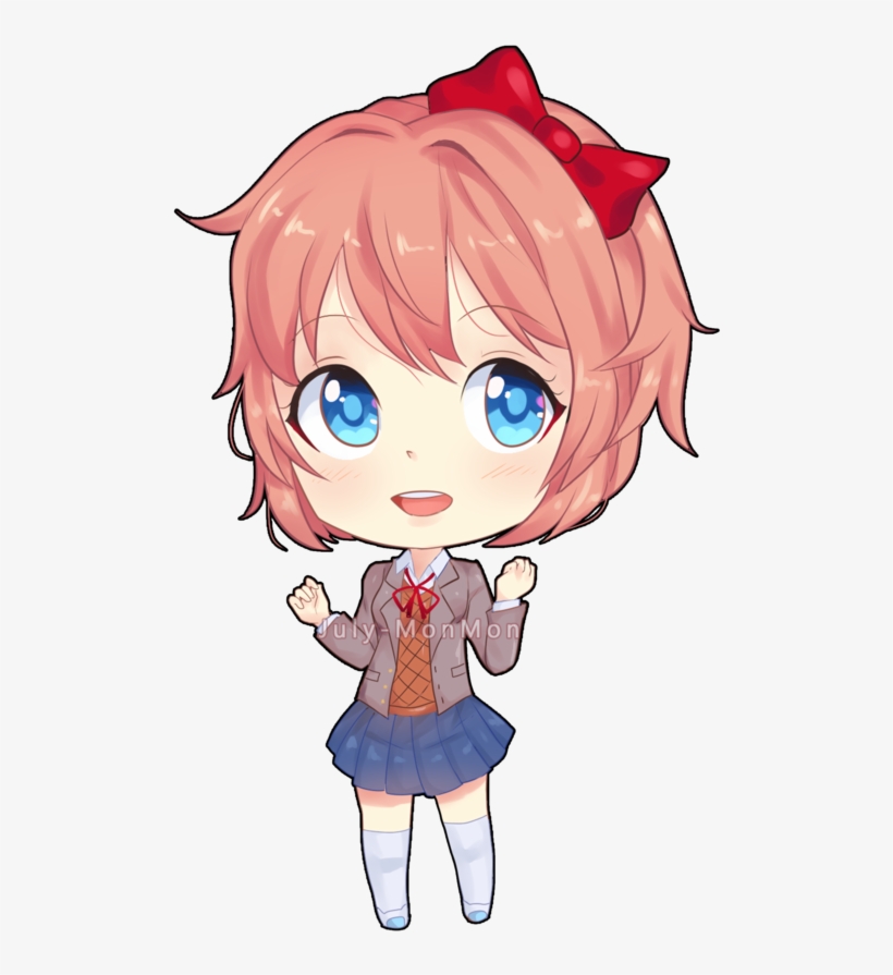 Download Transparent July Monmon Sayori Chibi Buy Stickers And Others - Doki Doki Literature ...