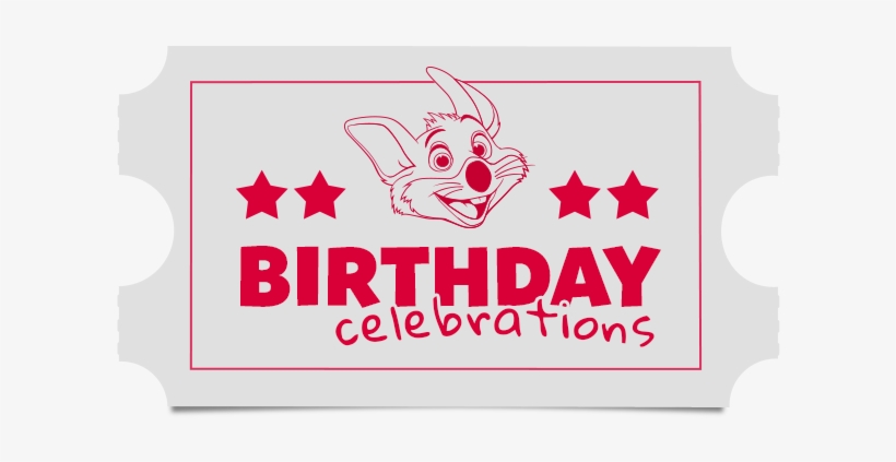 Birthdays - Ticket Chuck E Cheese - 617x378 PNG Download - PNGkit