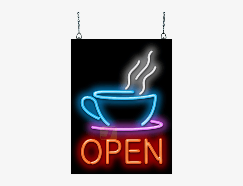 Coffee Cup Neon Open Sign - Coffee Open Neon Sign - 342x550 PNG ...