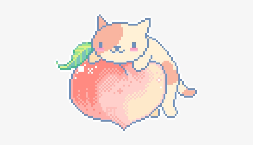 Peaches On A Peach - Peach Pixel Art Fruit - 540x430 PNG Download - PNGkit