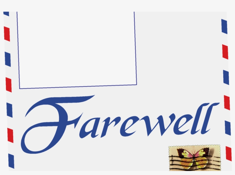 Farewell Envelope Postage Card - Calligraphy - 1000x666 PNG Download ...