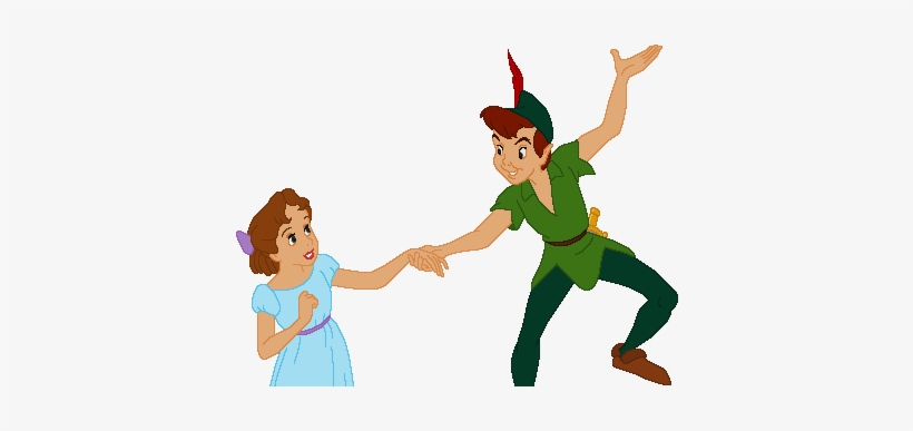 Wendy Y Peter Dcha - Peter Pan Y Wendy Volando - 399x307 PNG Download ...