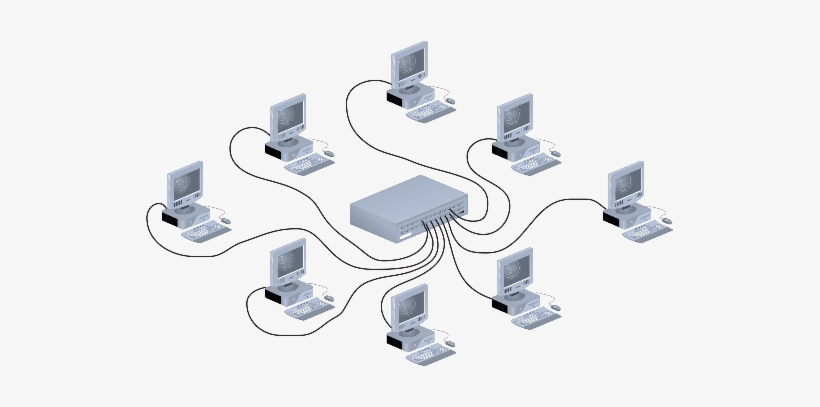 Star Topology - Star Topology With Switch - 527x327 PNG Download - PNGkit