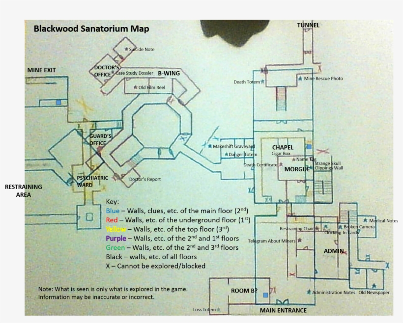 Blackwood Sanatorium Map - Until Dawn Blackwood Sanatorium - 1610x1139 ...