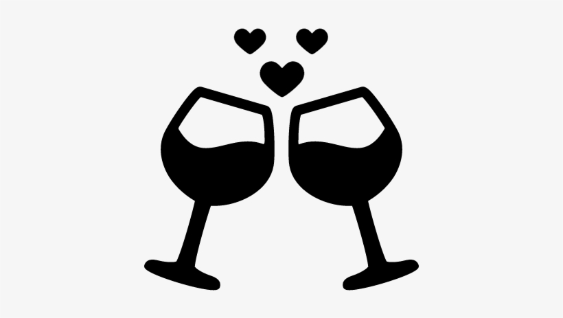 Wine Glasses With Hearts Vector - Wine Glass Toast Vector - 400x400 PNG ...