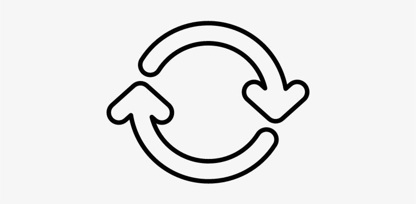 Two Circular Arrows Circle Rotating To Right Vector - 2 Arrows Circle Icon White - 400x400 PNG ...
