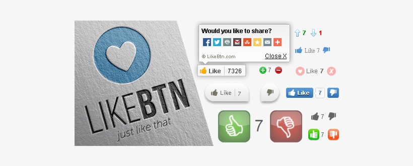 Jquery Like Button Rating Plugin - Thumbs Up Down - 534x250 PNG Download - PNGkit