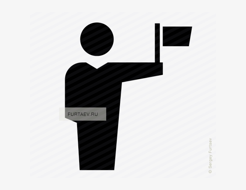 Vector Icon Of Male Person Holding Small Flag In His - Icon - 620x553 ...