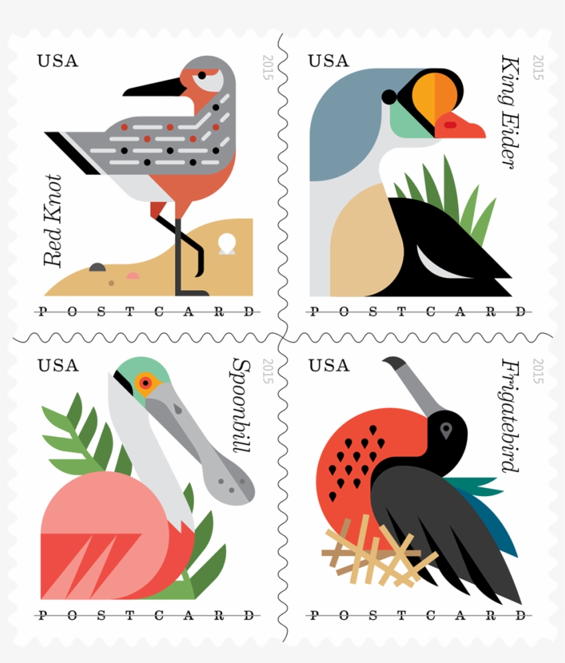 Coastal Birds Stamps Sheet Of 20 Postcard Forever Usps - 1200x1317 PNG ...